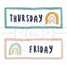 BUNDLE - Calendar Boho Rainbow Days of the Week, Months of the Year ...