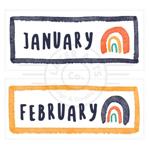 Months of the Year Rainbow Themed Classroom Printable - Etsy