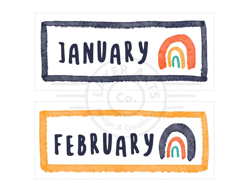 Months of the Year Rainbow Themed Classroom Printable - Etsy