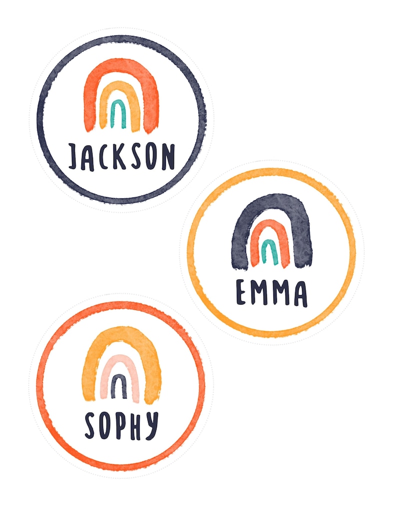 Watercolor Rainbow Cubby Name Tags, Editable Classroom Labels (digital ...