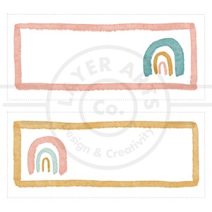 Boho Rainbow Classroom Cubby Name Tags Label Editable Themed Classroom ...