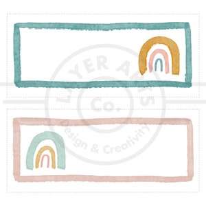 Boho Rainbow Classroom Cubby Name Tags Label Editable Themed Classroom ...