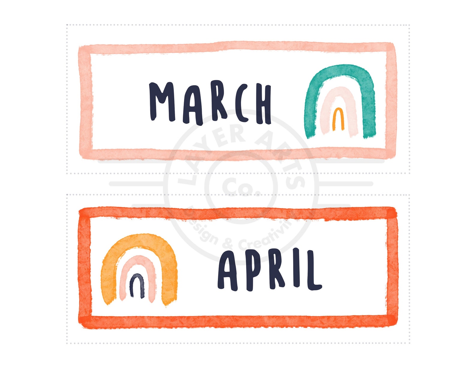 BUNDLE Calendar Months and Numbers Rainbow Themed Classroom | Etsy