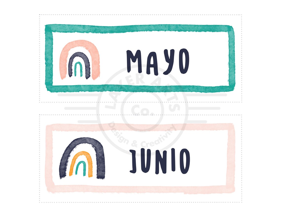 Spanish Months of the Year Rainbow Themed Classroom Printable | Etsy
