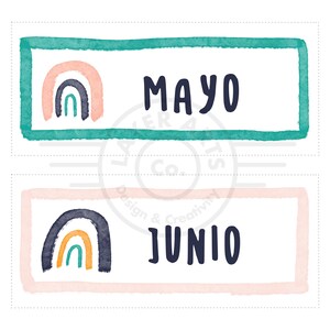 Spanish Months of the Year Rainbow Themed Classroom Printable - Los ...