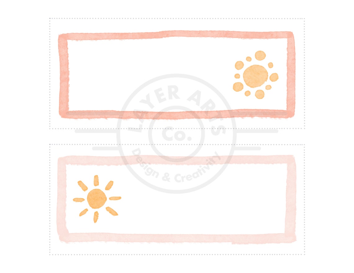 Classroom Name Tags Label Sun Themed Classroom Printable - Etsy