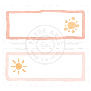 Classroom Name Tags Label Sun Themed Classroom Printable - Etsy