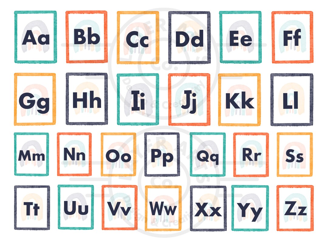 Customizable Alphabet Flash Cards - Colorful Flashcards - Letter ...