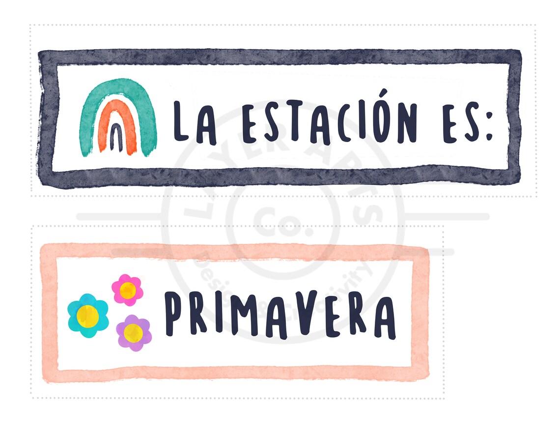 The Seasons Spanish Classroom Printable La Estación Es - Etsy