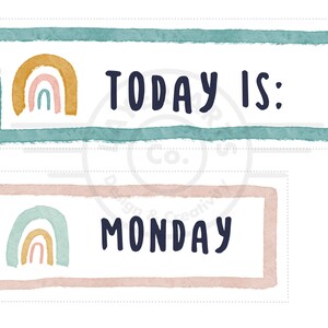 BUNDLE - Calendar Boho Rainbow Days of the Week, Months of the Year ...
