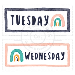 Days of the Week Rainbow Themed Classroom Printable - Etsy