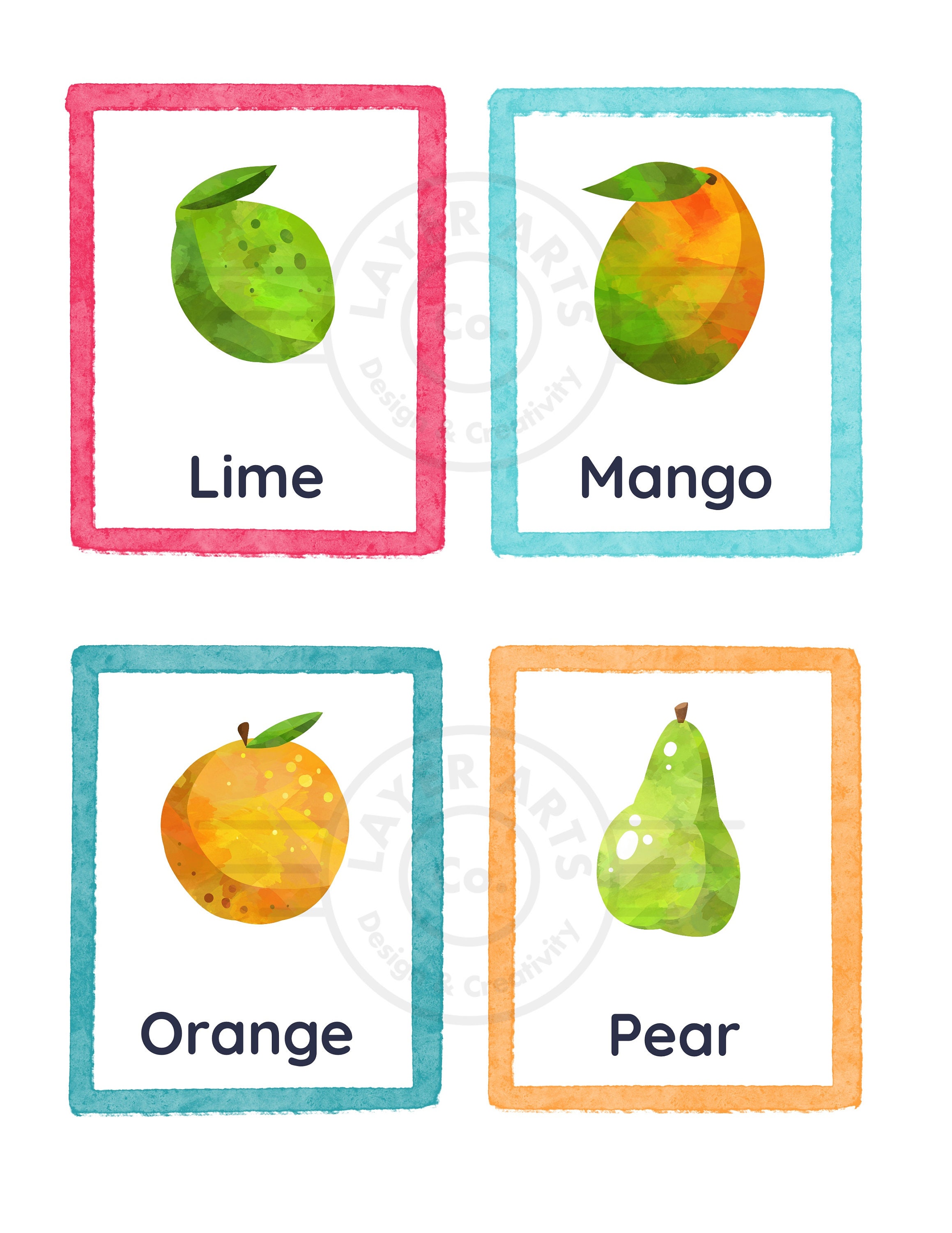 Obst Flash Karten Kindergarten Klassenzimmer Dekor Vorschule Homeschool ...