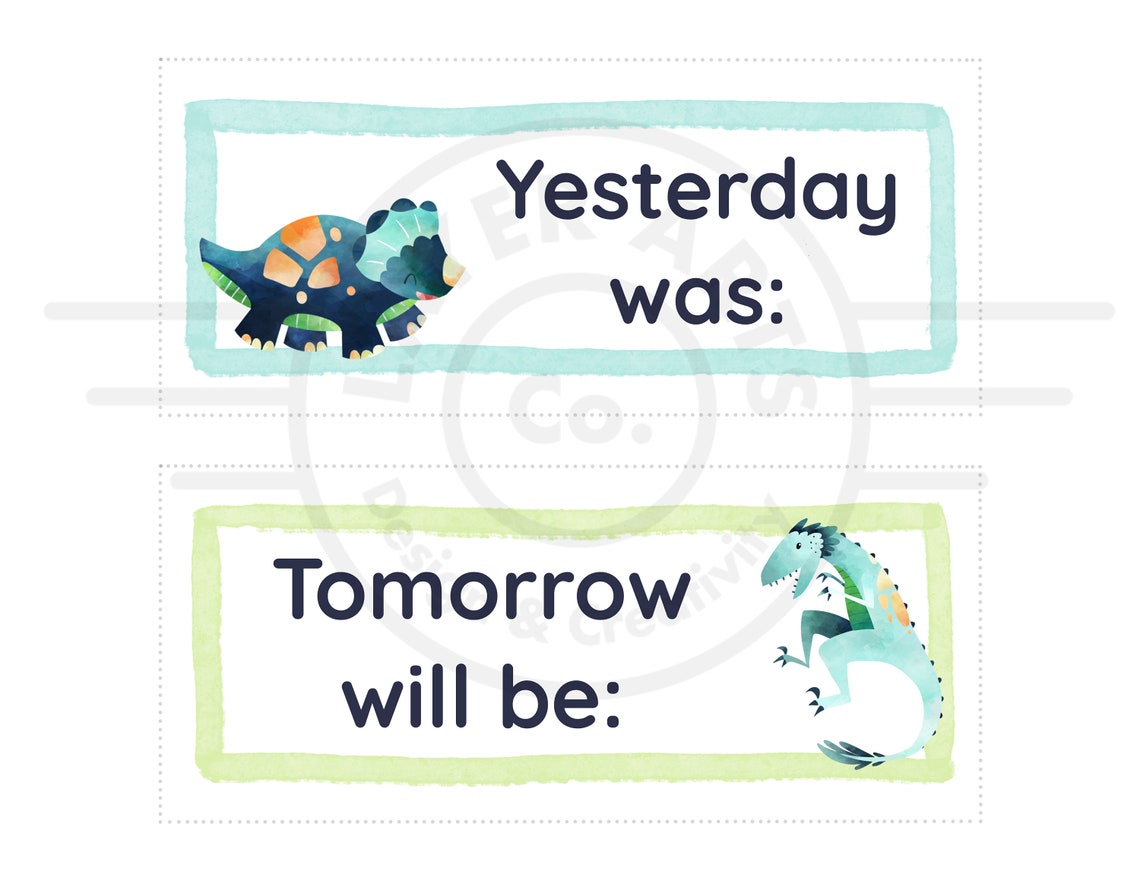 BUNDLE - Pocket Dinosaur Calendar Days of the Week, Months of the Year ...