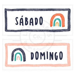 Spanish Days of the Week Rainbow Themed Classroom Printable - Los Días ...