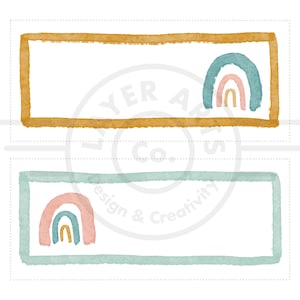 Boho Rainbow Classroom Cubby Name Tags Label Editable Themed Classroom ...