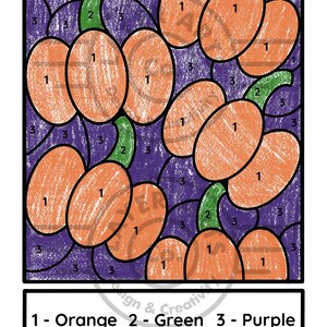 Pumpkin Color by Number Activity Sheet Fall Coloring Page Autumn ...