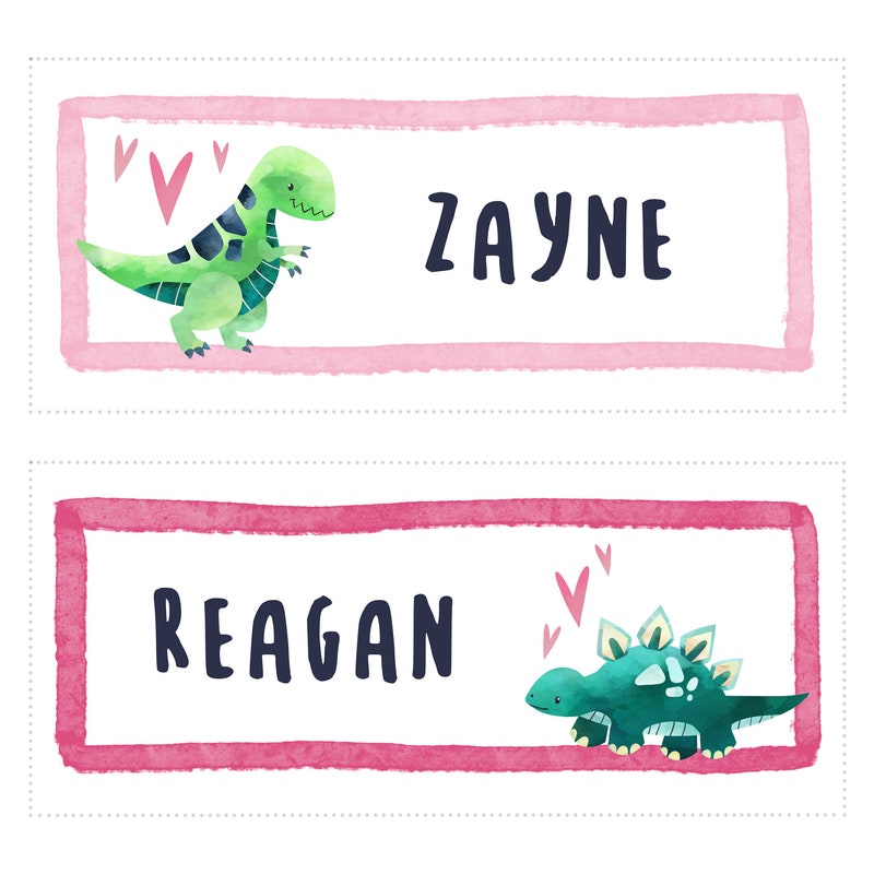 Dinosaur Name Tags - Etsy
