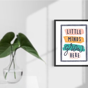 Little Minds Grow Here Printable Wall Art - Etsy