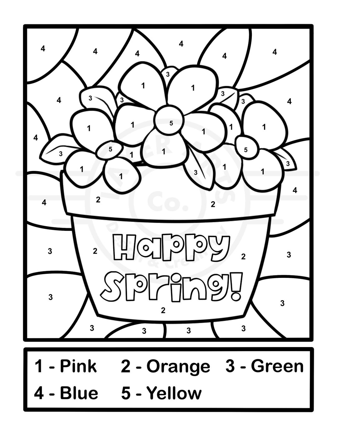 Happy Spring Color by Number Activity Page Classroom Activity Sheet ...