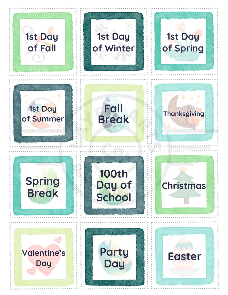 BUNDLE Pocket Dinosaur Calendar Days of the Week Months of - Etsy