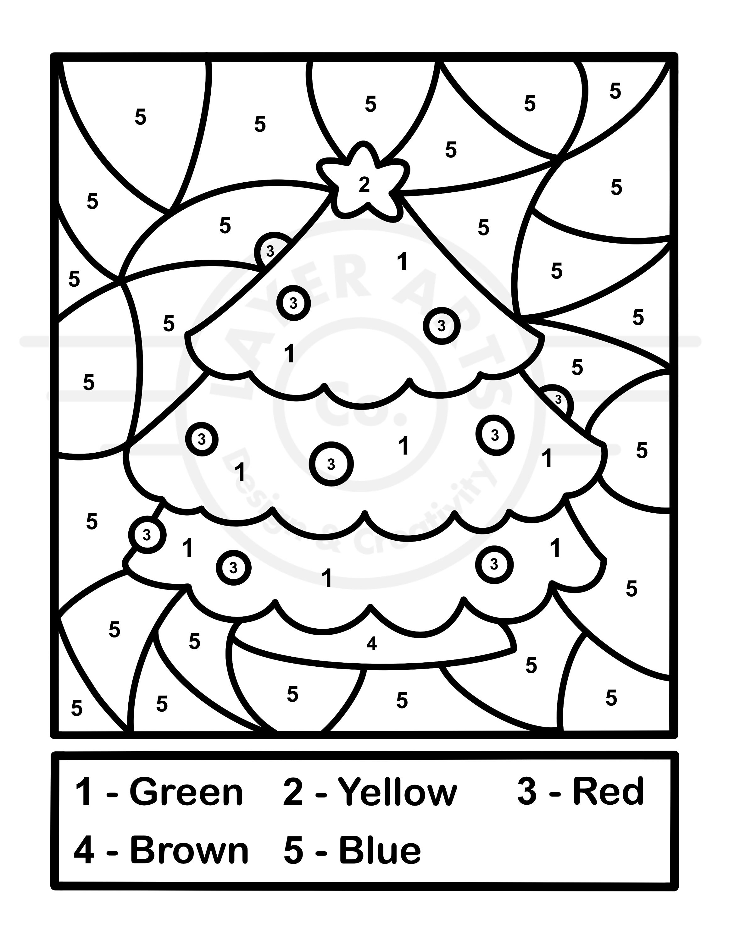 3 Christmas Color by Number Pages - Christmas Activity Pages - Elf ...