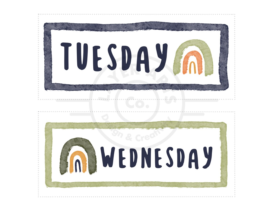 Days of the Week Neutral Themed Classroom Printable | Etsy
