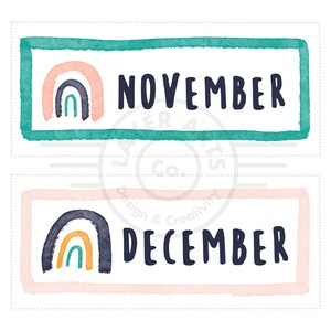 BUNDLE - Calendar Months and Numbers Rainbow Themed Classroom Printable ...