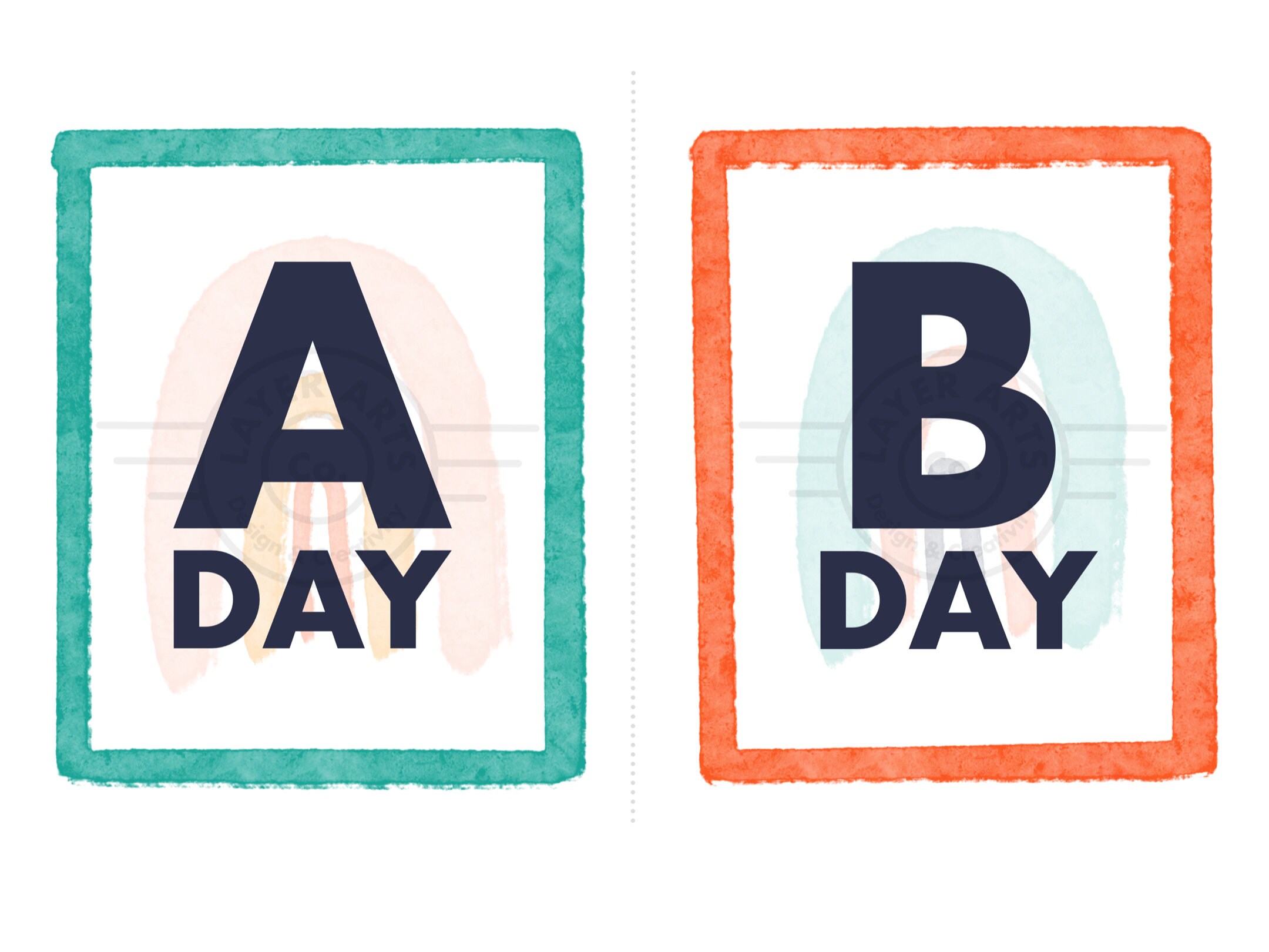 A/B Block Schedule Signs - Etsy