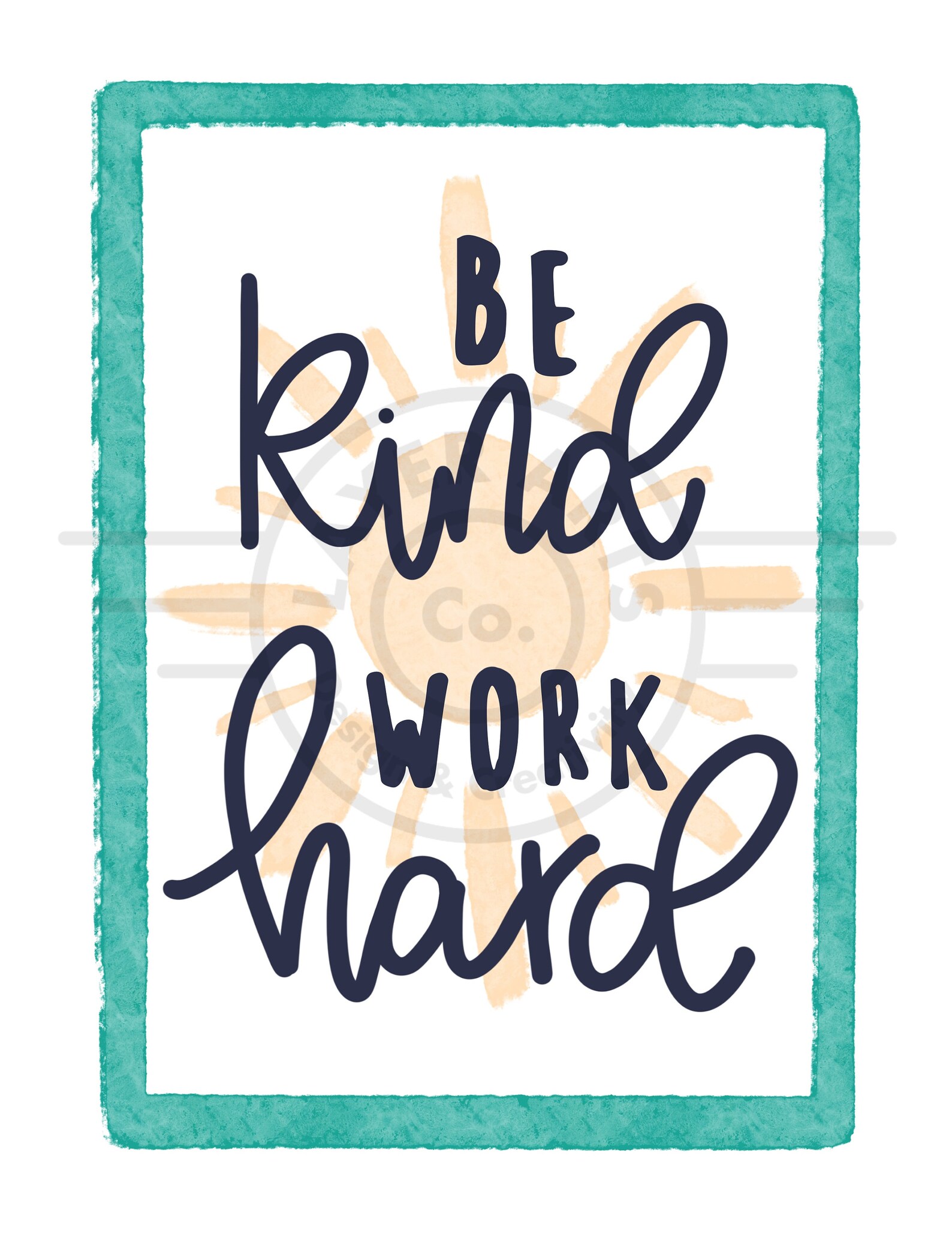 Be Kind Work Hard Printable Wall Art - Etsy