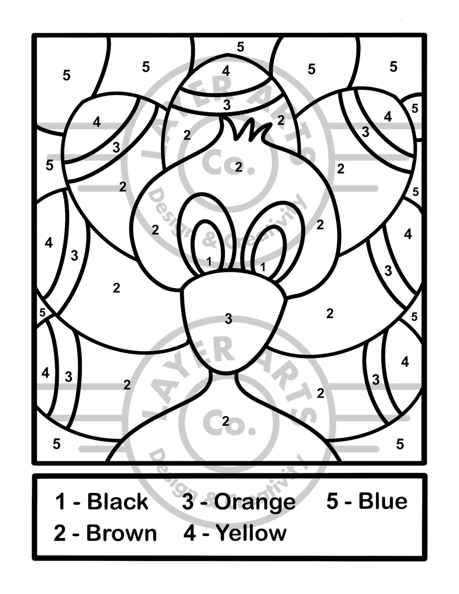 Thanksgiving Turkey Color by Number Activity Sheet Preschool ...