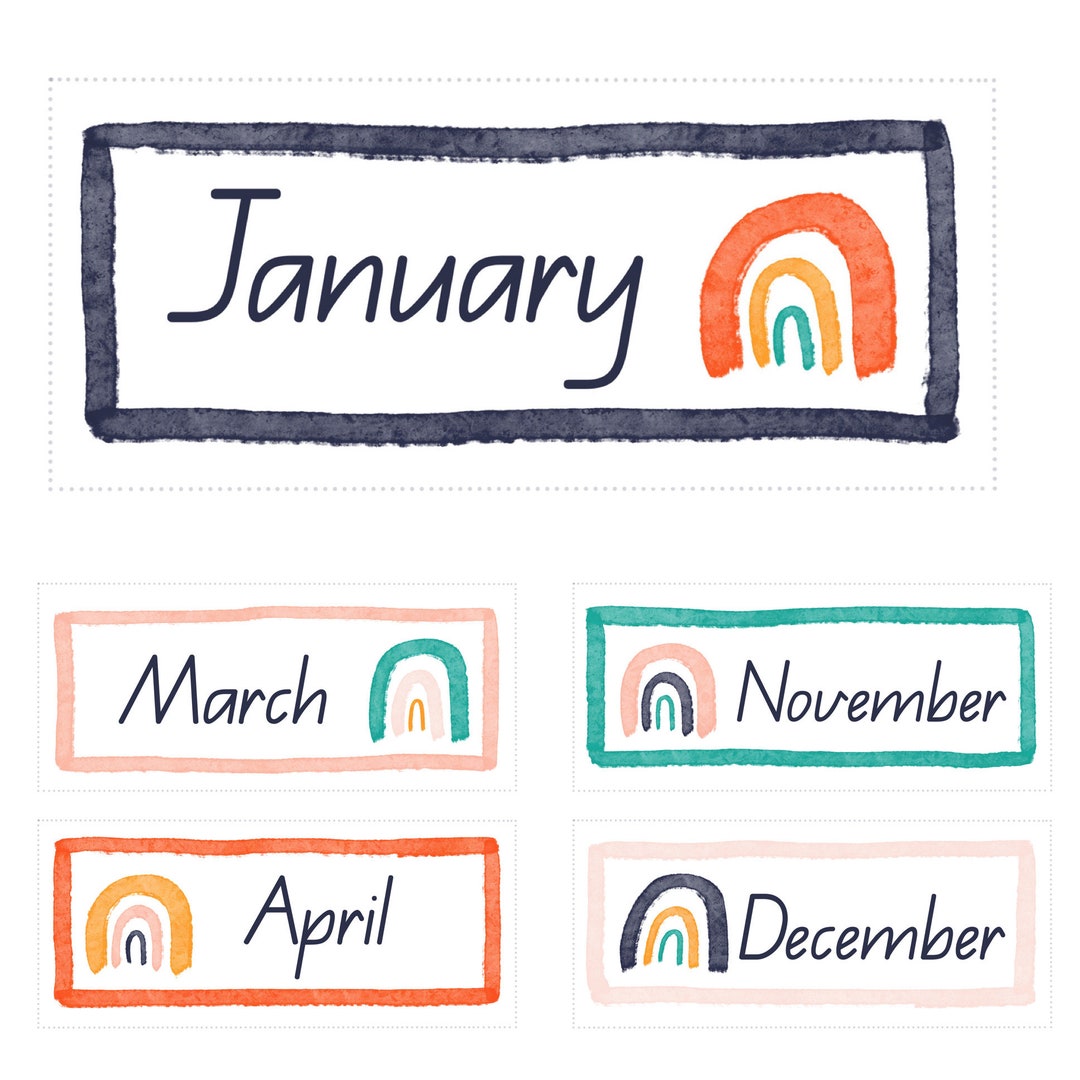 QLD Months of the Year Rainbow Themed Classroom Printable Queensland ...