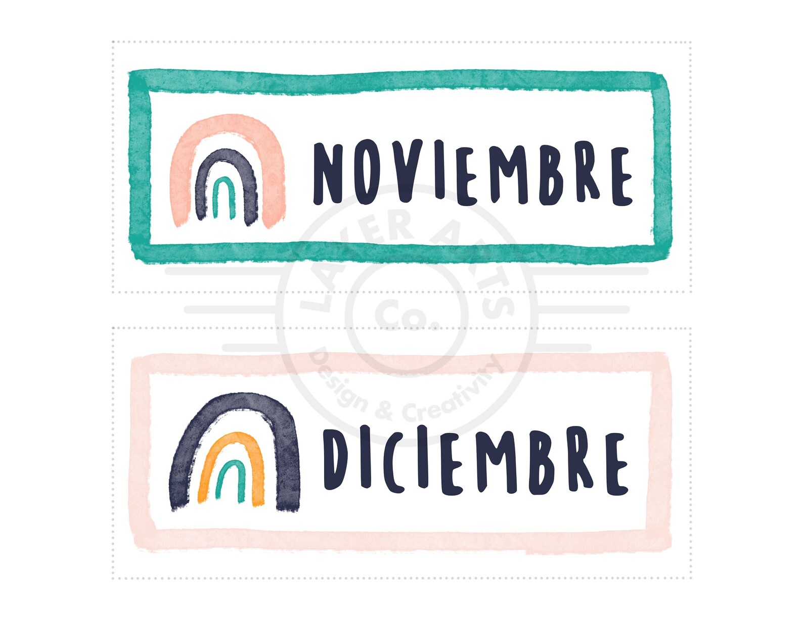Spanish Months of the Year Rainbow Themed Classroom Printable - Los ...