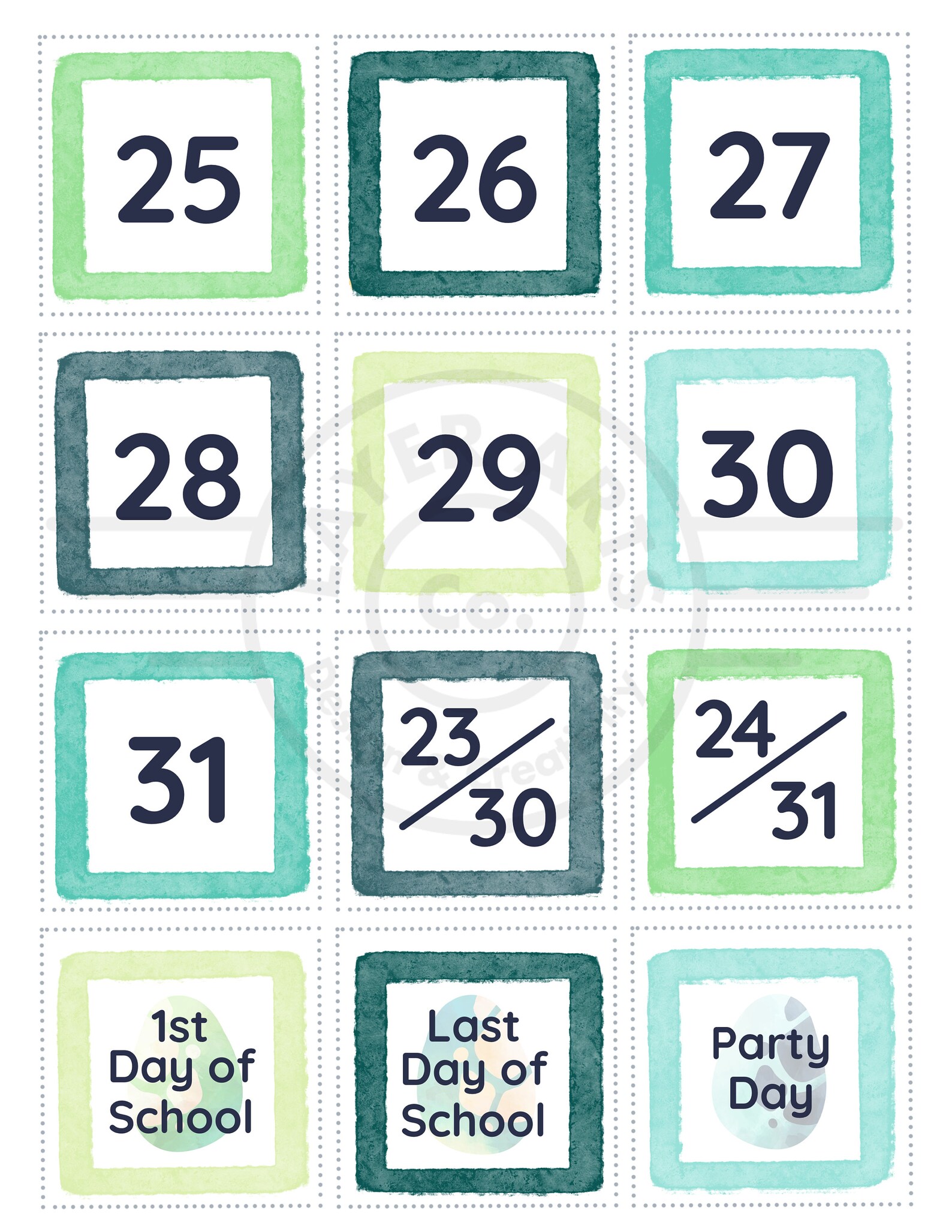 BUNDLE Pocket Dinosaur Calendar Days of the Week Months of | Etsy