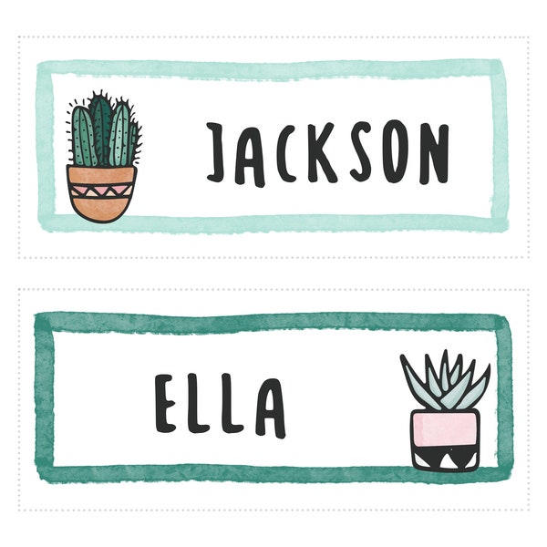 Succulent Classroom Name Tags - Etsy