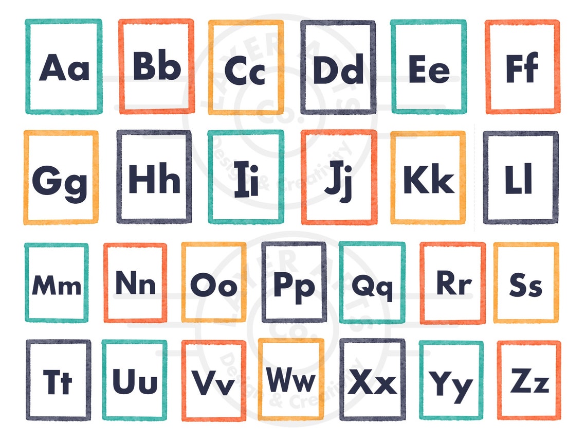 Customizable Alphabet Flash Cards - Colorful Flashcards - Letter ...