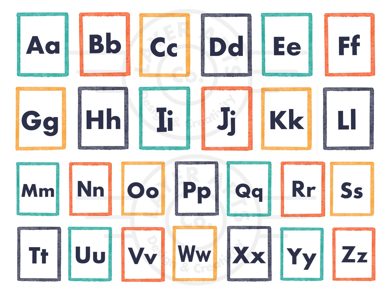 Customizable Alphabet Flash Cards Colorful Flashcards - Etsy