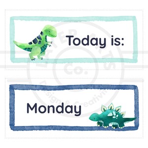 BUNDLE - Pocket Dinosaur Calendar Days of the Week, Months of the Year ...