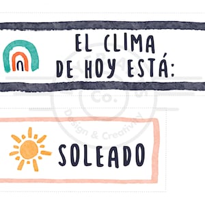 Spanish Weather Rainbow Themed Classroom Printable - El Clima De Hoy ...