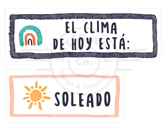 Spanish Weather Rainbow Themed Classroom Printable El Clima - Etsy