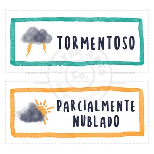 Spanish Weather Rainbow Themed Classroom Printable - El Clima De Hoy ...
