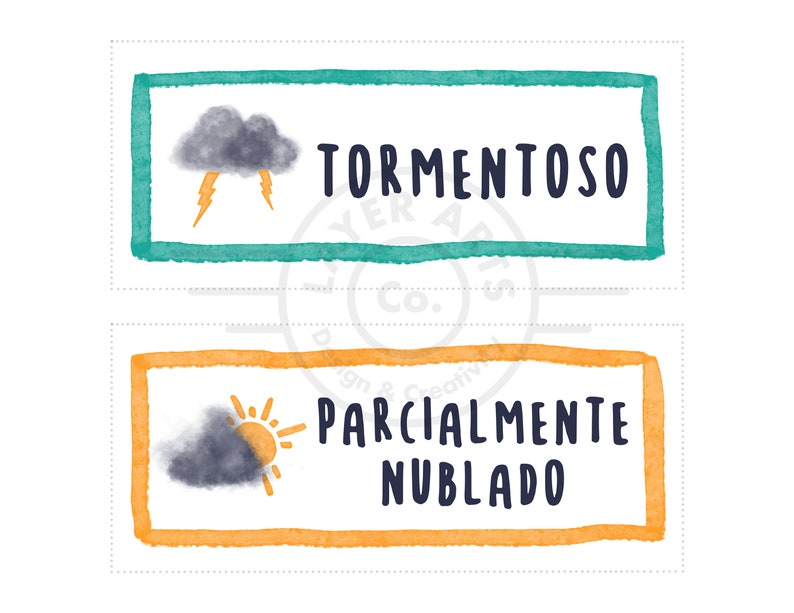 Spanish Weather Rainbow Themed Classroom Printable El Clima - Etsy
