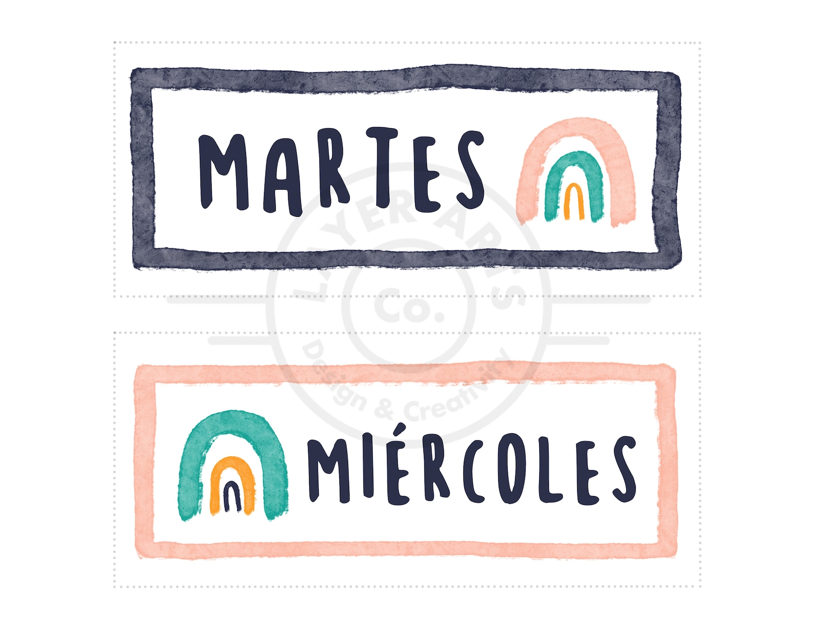 Spanish Days of the Week Rainbow Themed Classroom Printable - Los Días ...