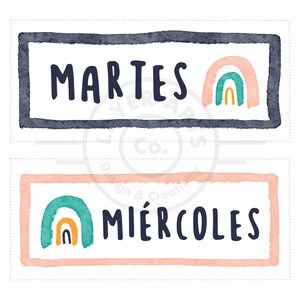 Spanish Days of the Week Rainbow Themed Classroom Printable - Los Días ...