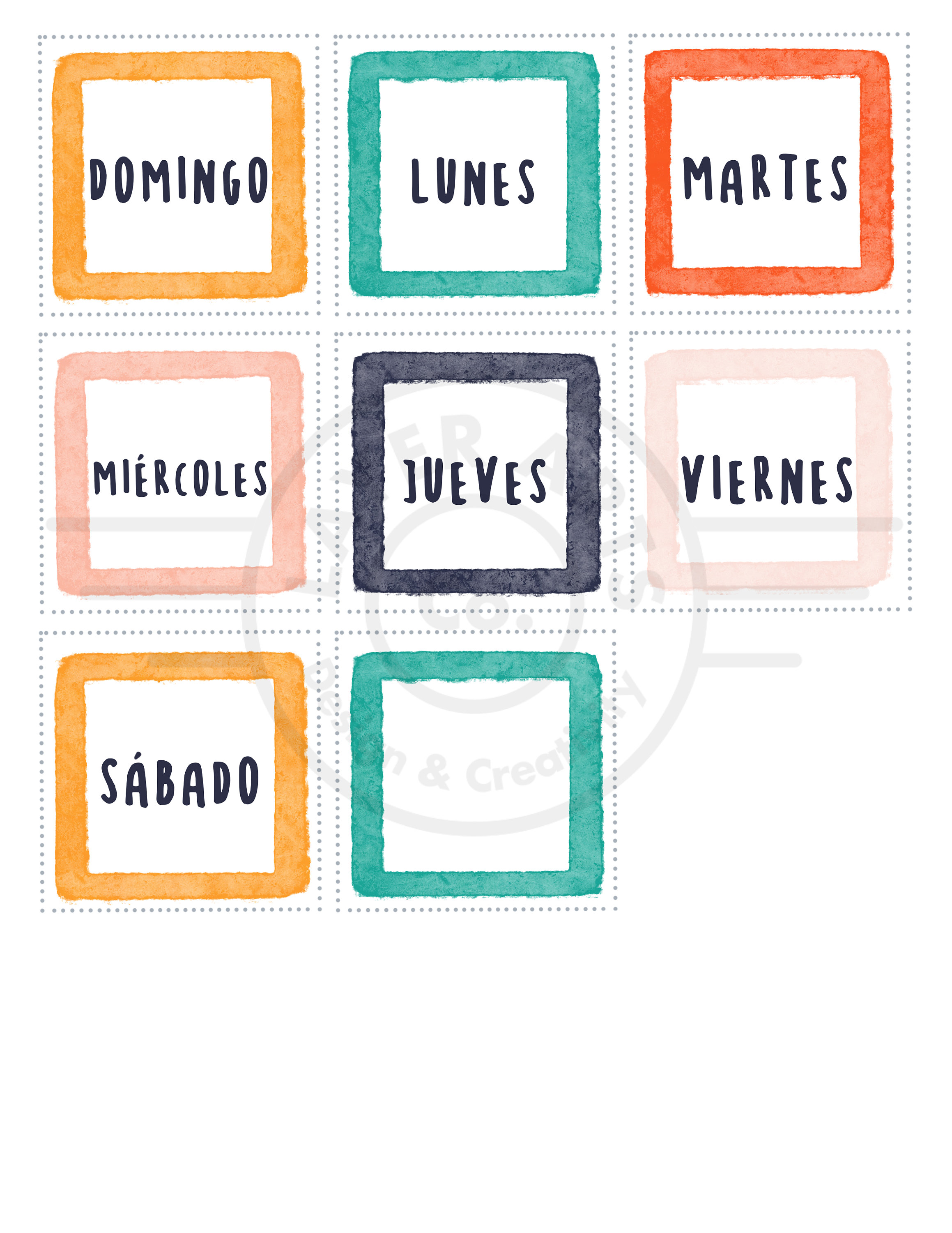 BUNDLE Spanish Pocket Calendar Days of the Week & Numbers | Etsy