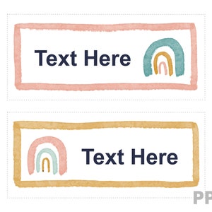 Boho Rainbow Classroom Cubby Name Tags Label Editable Themed Classroom ...