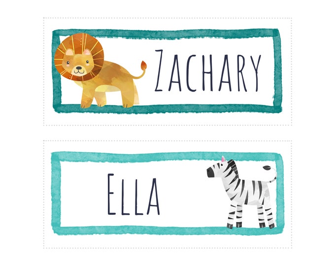 Editable Safari Animal Cubby Name Tags Label Themed Classroom ...