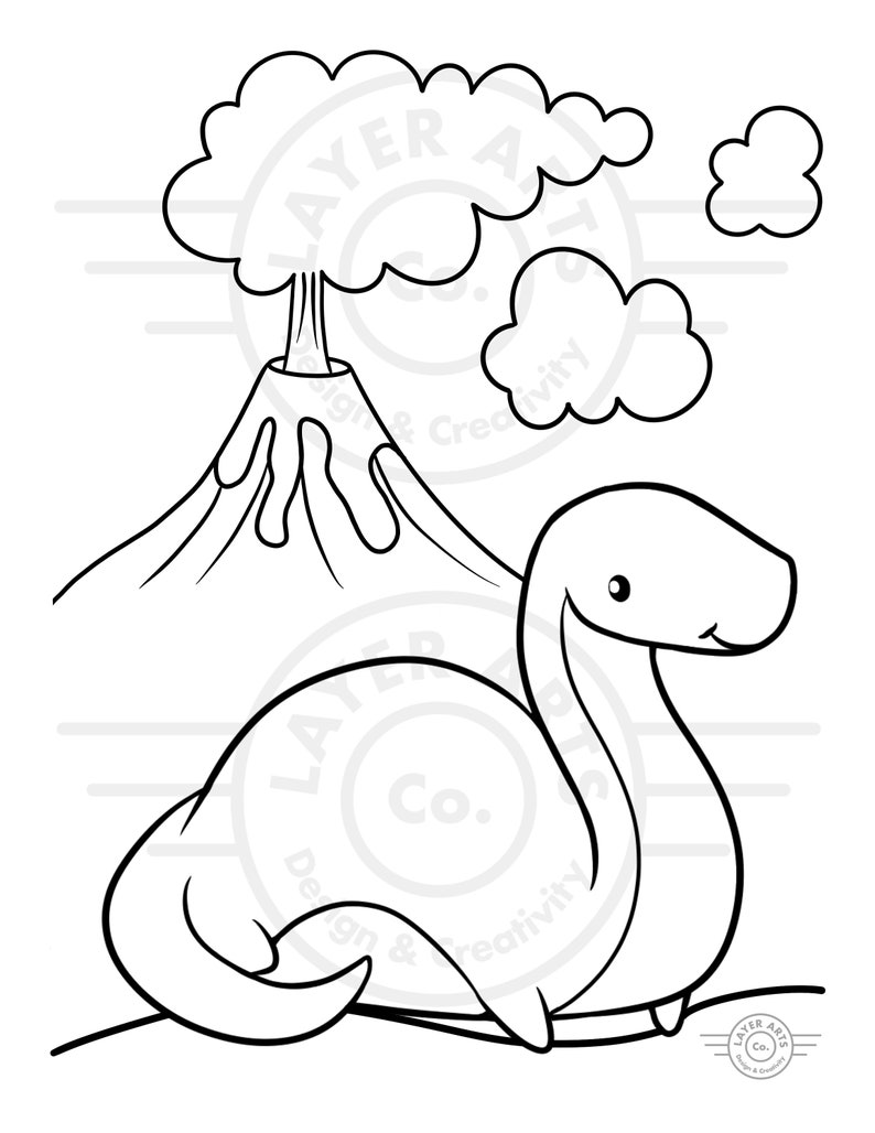 Dinosaur Coloring Pages - 3 Adorable Dinosaur Line Art Coloring Pages ...