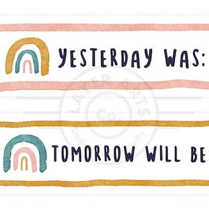 BUNDLE - Calendar Boho Rainbow Days of the Week, Months of the Year ...