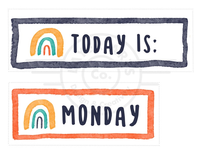 Days of the Week Rainbow Themed Classroom Printable - Etsy