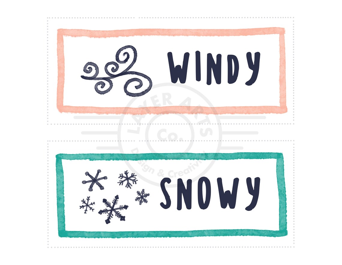 Weather Rainbow Themed Printable Classroom Printable - Etsy